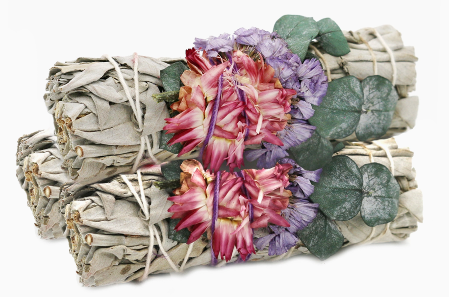 Smudge stick-Fairy Dreams Floral - White Sage with Flowers – The ...